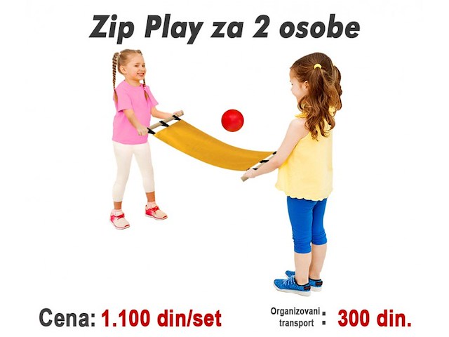 Platneni dečiji reketi za lopticu / ZIP PLAY / za 2 oso