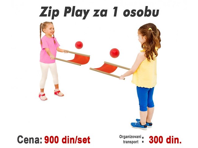 Platneni dečiji reketi za lopticu / ZIP PLAY / za 1 oso