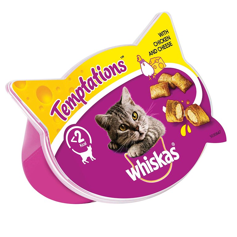 Whiskas hrana za mačke temptations piletina i sir 60g whiskas