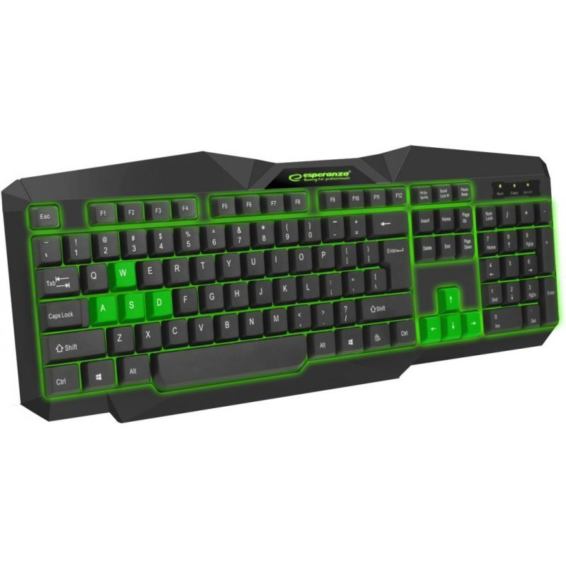 Esperanza Žična USB osvetljena tastatura za igrače Tirionos Green EGK201G