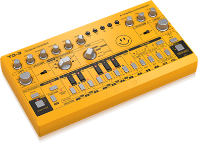 Behringer TD-3-AM Yellow Acid SMILEY Analog Bass Line Synthesizer