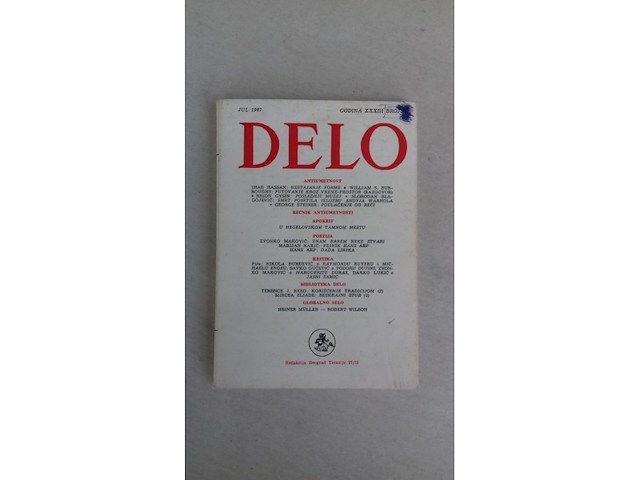 Delo - Jul 1987 Br. 7 Antiumetnost