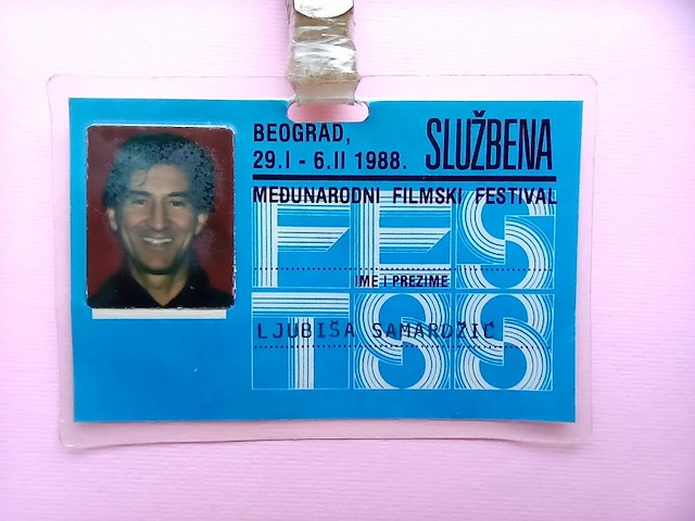 FEST 88 Službena propusnica Ljubiše Samardžića