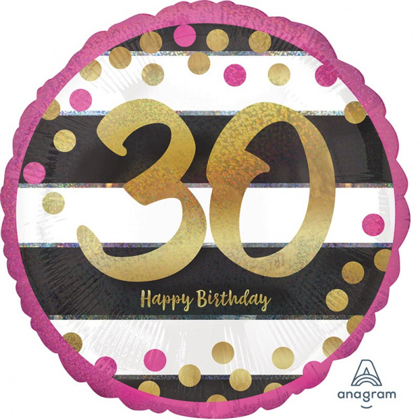 3716201
18″ Foil Pink & Gold Milestone 30