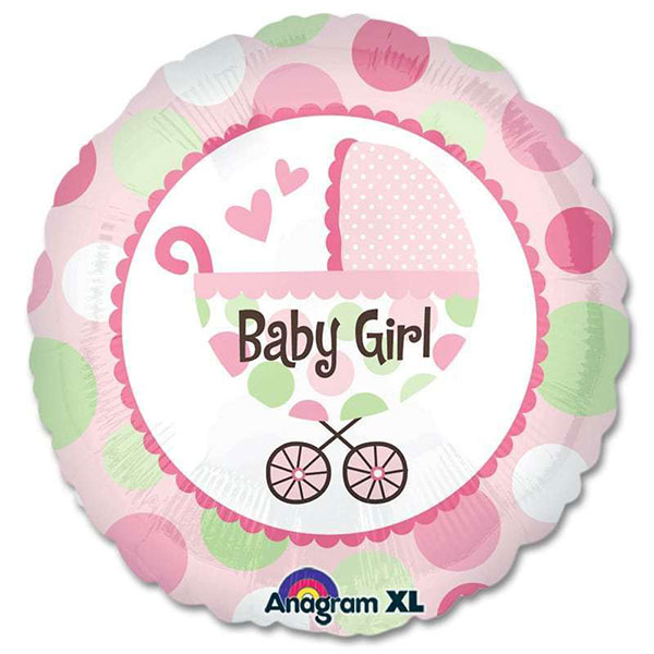 22128
9″ Foil Baby Girl Buggy