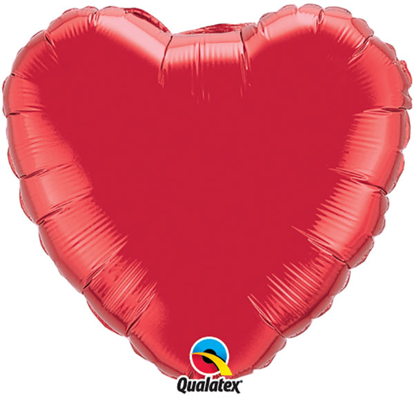23355
9″ Foil Heart Ruby Red