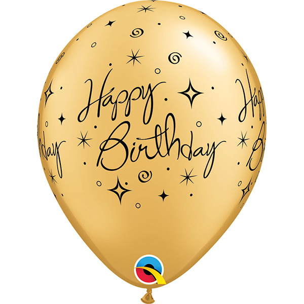 20490
11″ Latex Bday Elegant Sparkles & Swirls Gold (5)