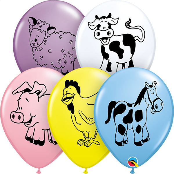 76477
11″ Latex Farm Animal Assorted (5)