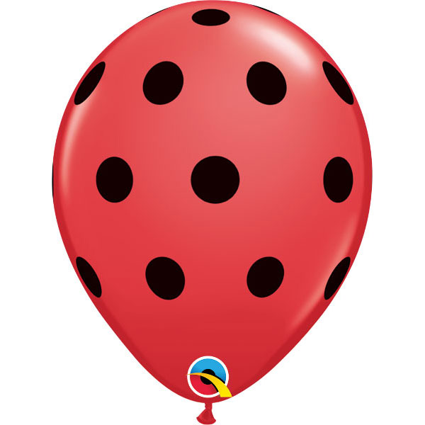 26153
5″ Latex Big Polka Dots Red With Black (5)