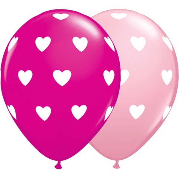 27051
11″ Latex Big Hearts Pink & Wild Berry (6)