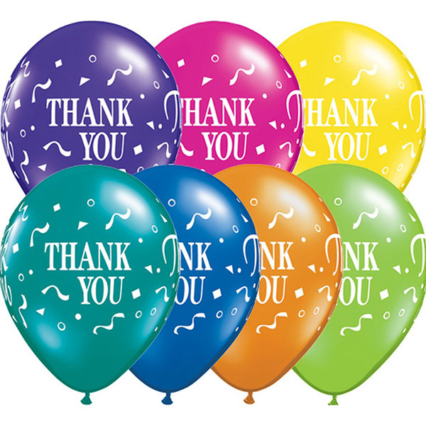 31699
11″ Latex Thank You Assorted (7)