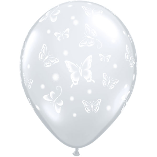 37183
11″ Latex Butterflies Diamond Clear (5)