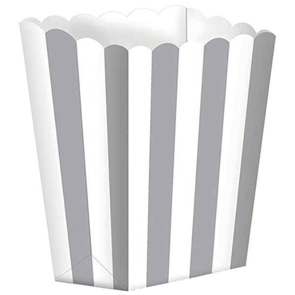 37755118
5 Popcorn Boxes Silver Stripes