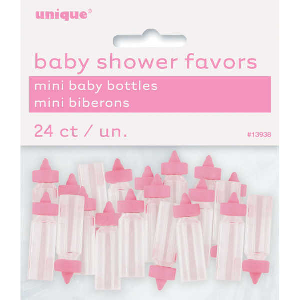 13938U
24 Pink Mini Baby Bottles Favors