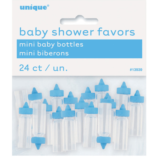 13939U
24 Blue Mini Baby Bottles Favors