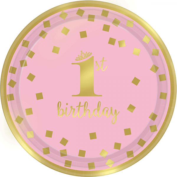 541861
8 Plates 1st Birthday Pink & Gold