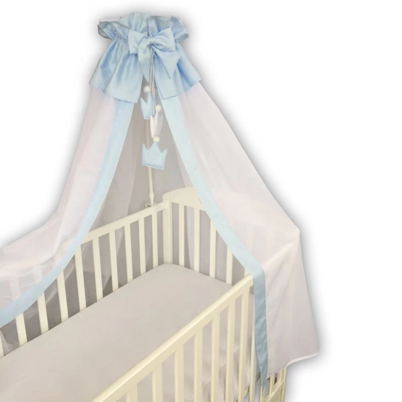 Textil bebi baldahin za krevetac Lux Plavi, 266x147 cm