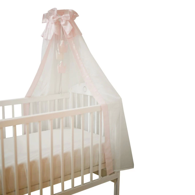 Textil bebi baldahin za krevetac Lux Roze, 266x147 cm