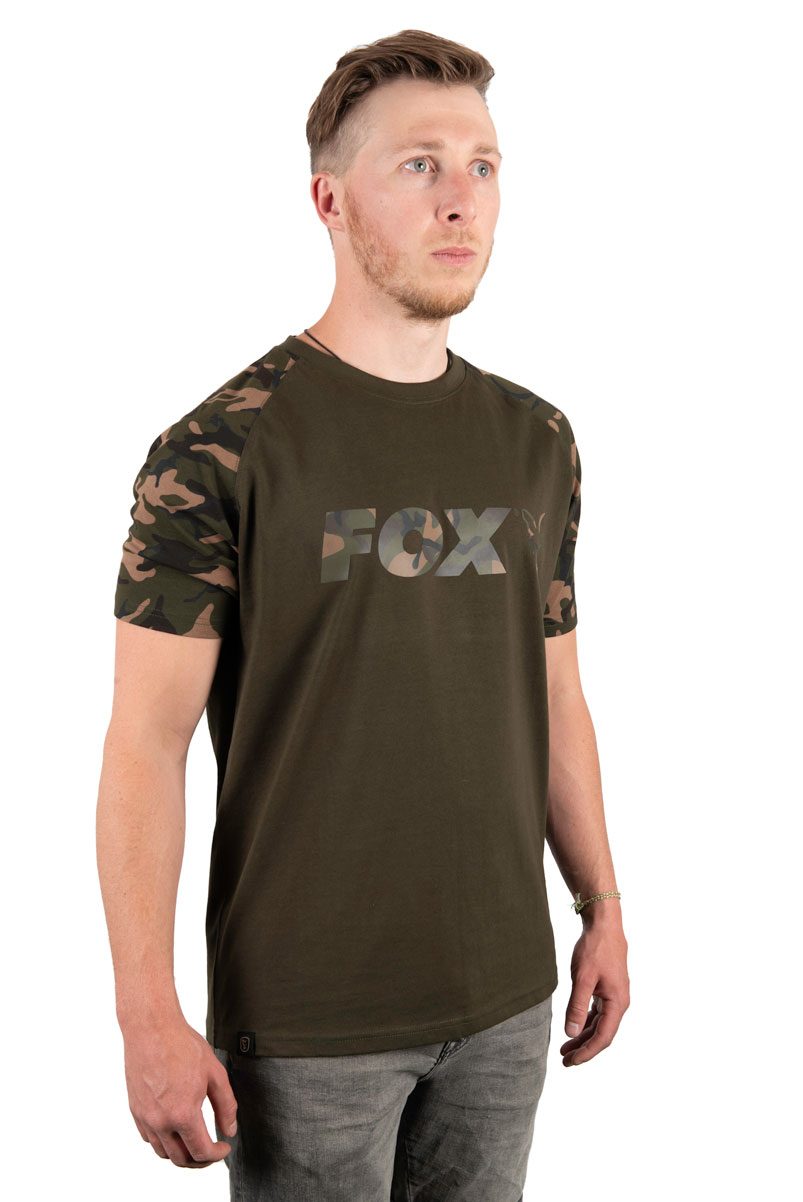 Fox Majica Raglan Khaki / Camo Sleeve T-Shirt