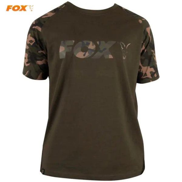 Fox Majica Raglan Khaki / Camo Sleeve T-Shirt