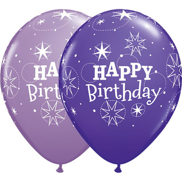 38857
11″ Latex Happy Birthday Sparkle Purpure Violet & Spring Lilac (6)