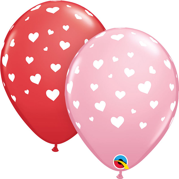 85713
11″ Latex Random Hearts Red & Pink (6)