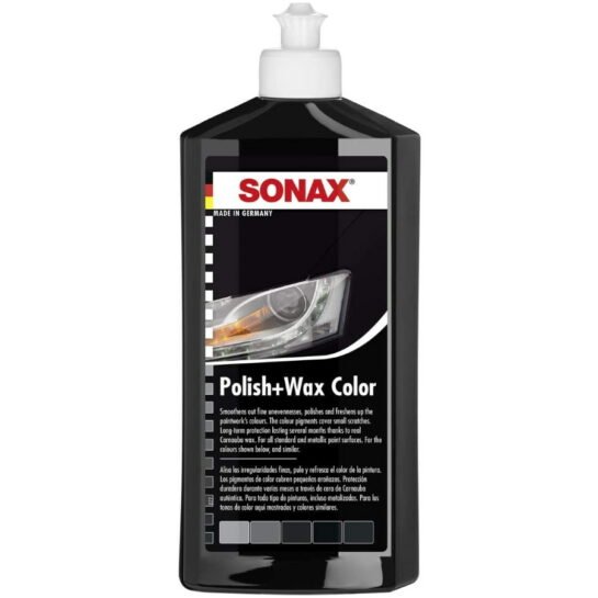 Polir u boji sa voskom, crni, 250ml – Sonax 296141