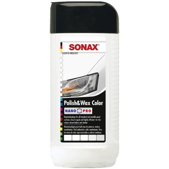 Polir u boji sa voskom, beli, 250ml – Sonax 296041