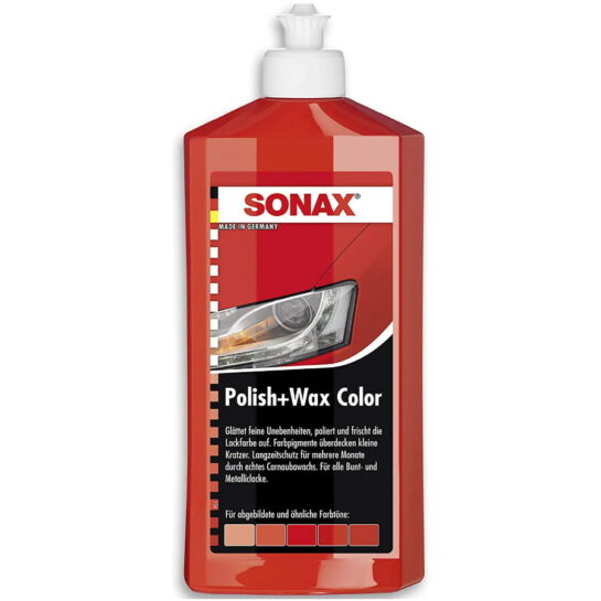 Polir u boji sa voskom, crveni, 250ml – Sonax 296441