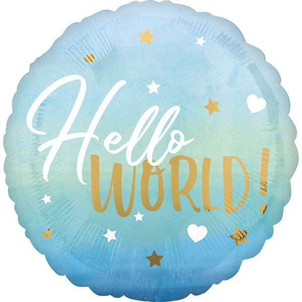 3973001
18″ Foil Hello World Blue