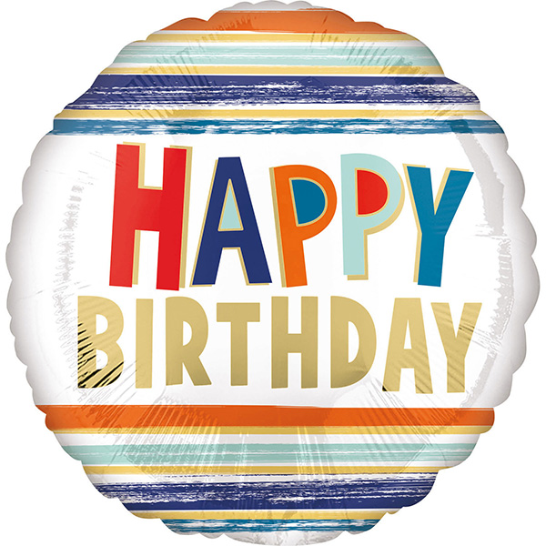 4128001
18″ Foil Happy Birthday Letters And Stripes