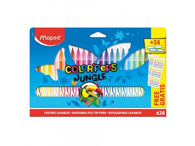 FLOMASTERI MAPED COLOR`PEPS JUNGLE + NALEPNICE GRATIS