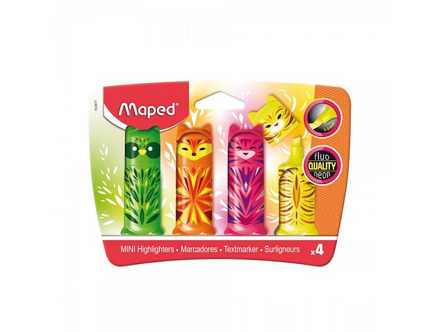 TEKST MARKER MAPED FLUO`PEPS MINI BLISTER ANIMALS