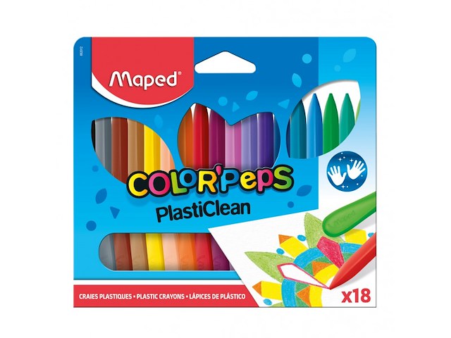 VOŠTANE BOJICE MAPED COLOR`PEPS PLASTIC CLEAN