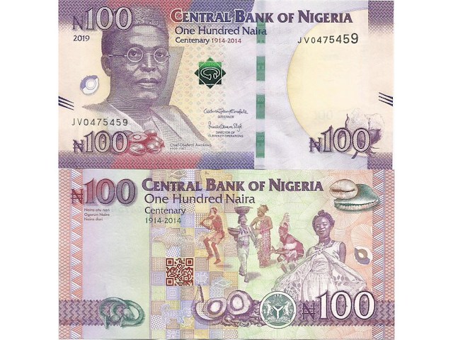 Nigeria Nigerija 100 naira 2019. UNC