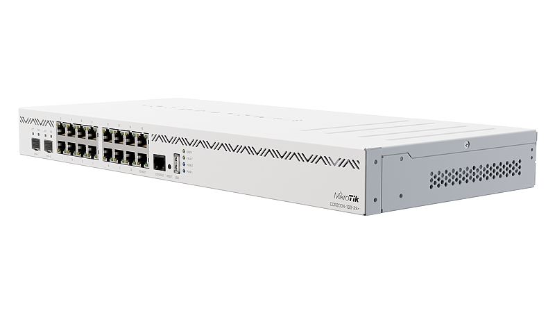 MikroTik CCR2004-16G-2S+ Extreme Performance Cloud Core Router 16 x 1GbE RJ45 & 2 x 10GbE SFP+, 4GB DDR4, VPN / Firewall / Bandwith / Load balance, dual AC napajanja, MTBF 22.8god, temp -20°÷60°C,...