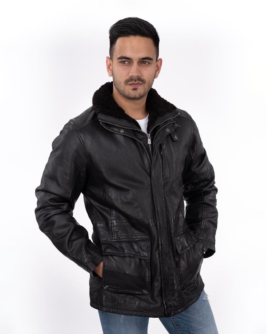 Muška kožna jakna – Invento Tierce – Crna