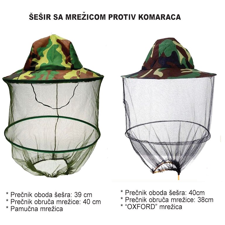 Šeširi sa mrežicom protiv komaraca