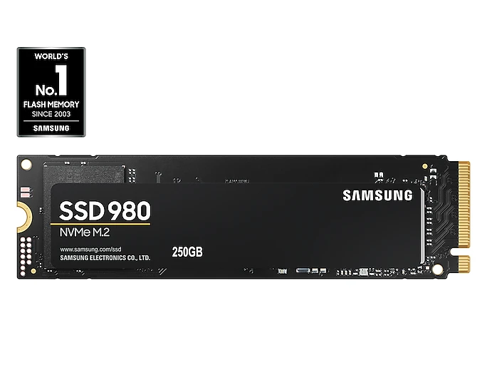 Samsung 250GB M.2 980 Series (MZ-V8V250BW) SSD disk PCIe Gen 3 x4 with NVMe 1.4