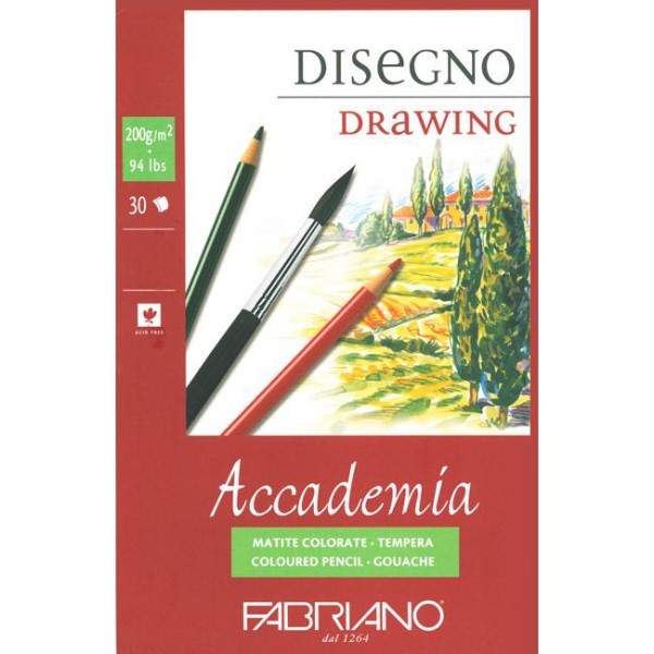 Fabriano FABRIANO ACCADEMIA DISEGNO BLOK 200g 30L A5 BORDO 41201421