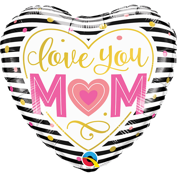 55824
18″ Foil Heart Love You Mom Stripes