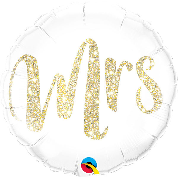 57316
18″ Foil Mrs. Glitter Gold