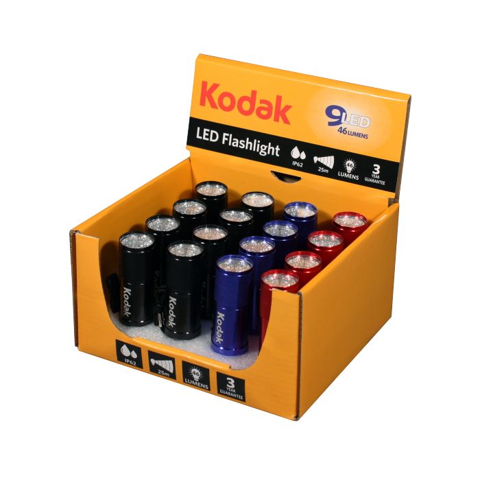 Kodak LED baterijske lampe, crna, crvena i plava 16 kom sa baterijama
