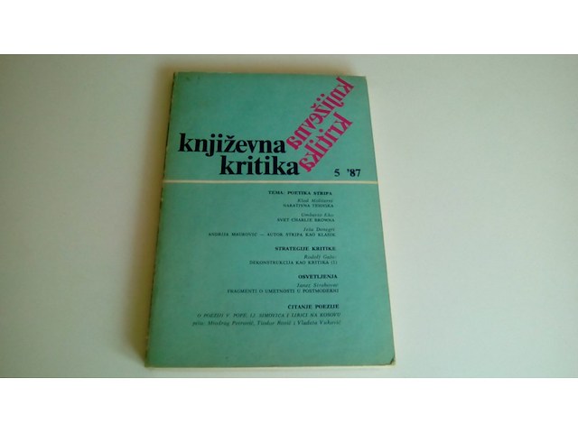 Poetika STRIPa  Književna kritika  5 `87