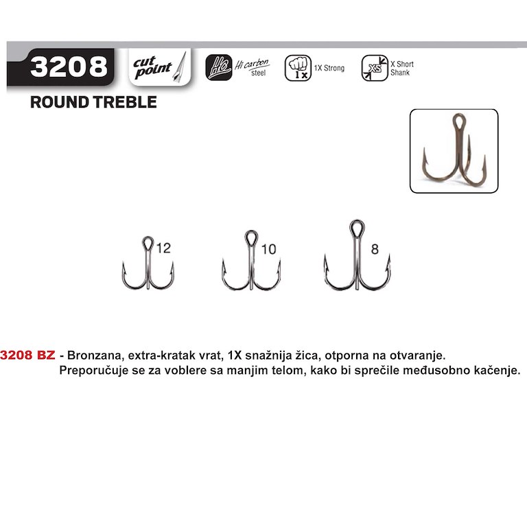 3208 BZ(9651 BZ) – Bronzana, extra-kratak vrat, 1X snažnija žica. pak.50komada