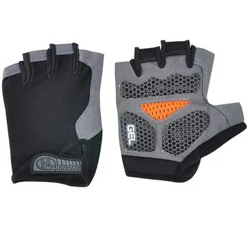 BICYCLE OFF-ROAD HALF-FINGER GLOVES - XL - BLACK / GREY