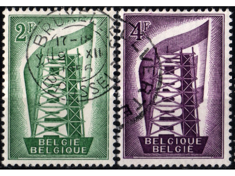 kt437i 15.sep1956 Belgie Mi1043-4(-o-)