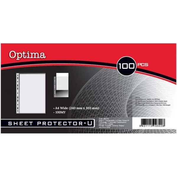 OPTIMA FOLIJA U 50 MY KRISTAL,PROŠ.240X305 PAK.100