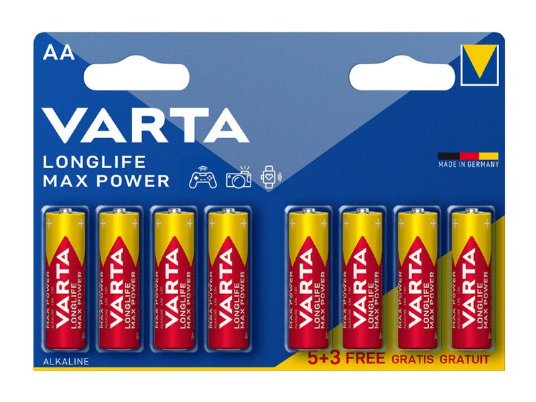 Varta baterija Longlife Max Power LR6 5+3 gratis