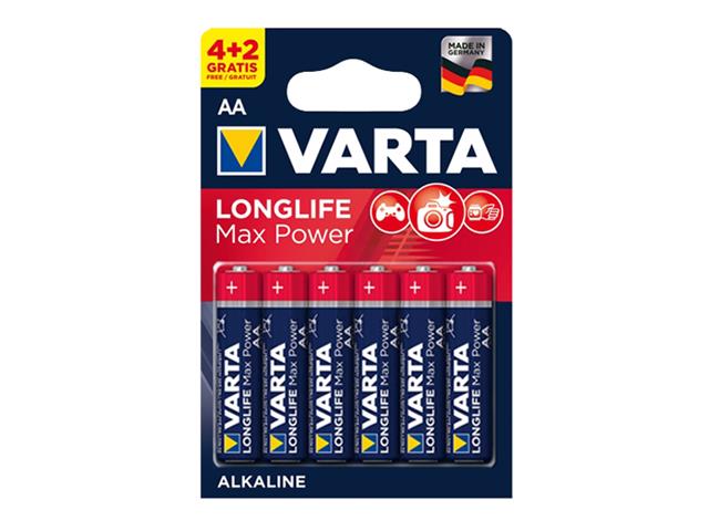 Varta baterija, Longlife Max Power, LR6, 4+2 gratis